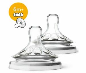 Philips Avent Natural Teat Fast Flow Plus 4 Holes – Set of 2 ...