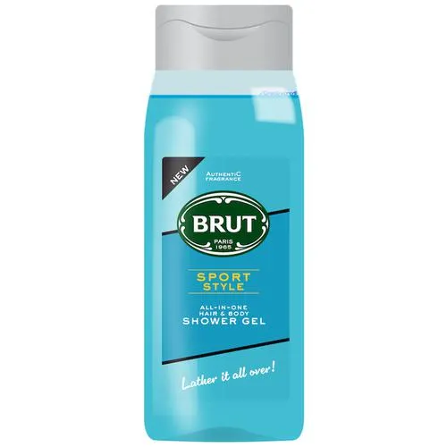 Brut Sport Style All In One Hair & Body Shower Gel For Men 500ml ...