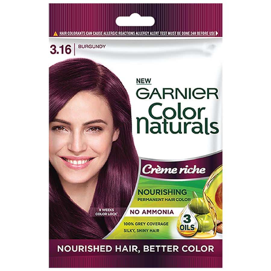 Garnier Color Naturals Creme Riche Sachet No3.16 Burgundy (Pack Of 8 ...