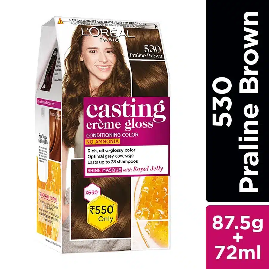 Loreal Paris Casting Creme Gloss Hair Color 530 Praline Brown 87.5G ...