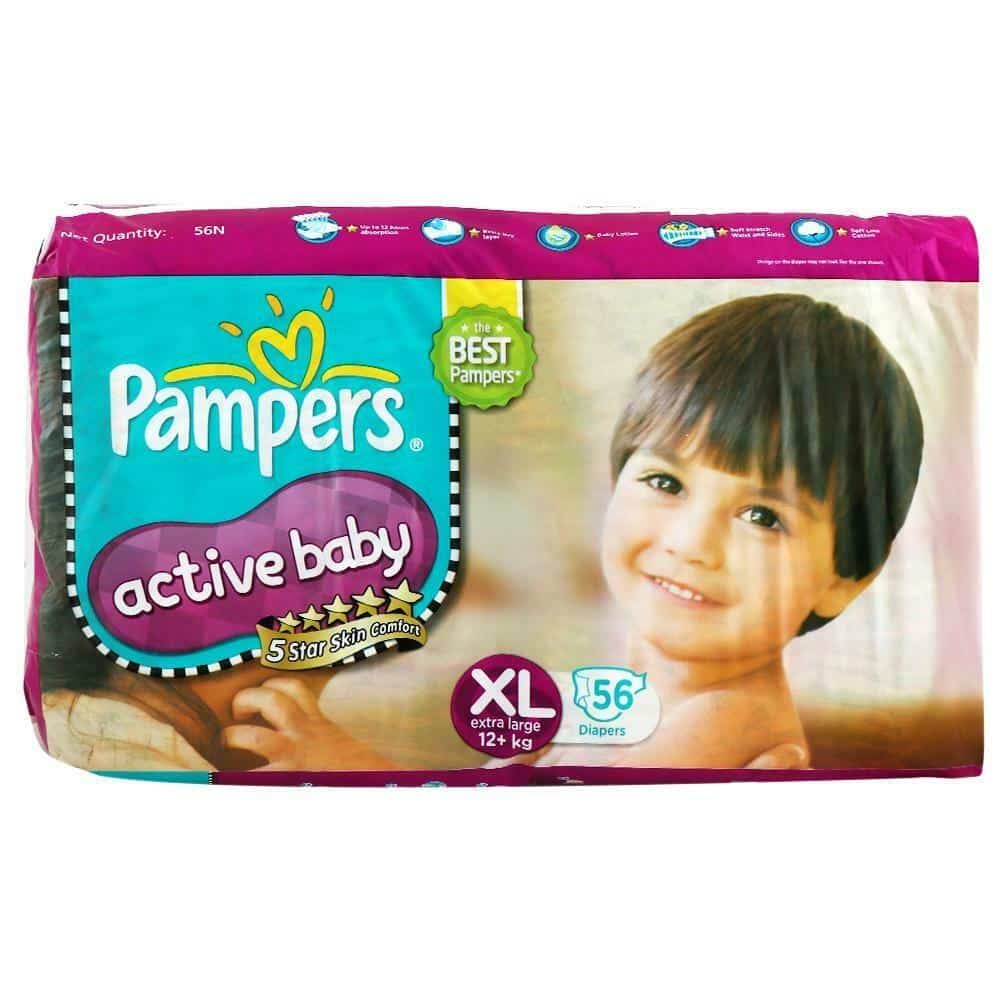 Pampers Active Baby? Diaper Xl Size 56 Count – TheBeautybasket.in